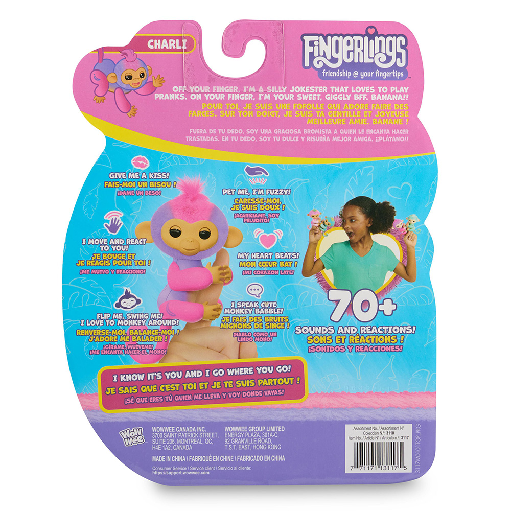 Kosedyr - Fingerlings Basic Monkey Lilla Charlie