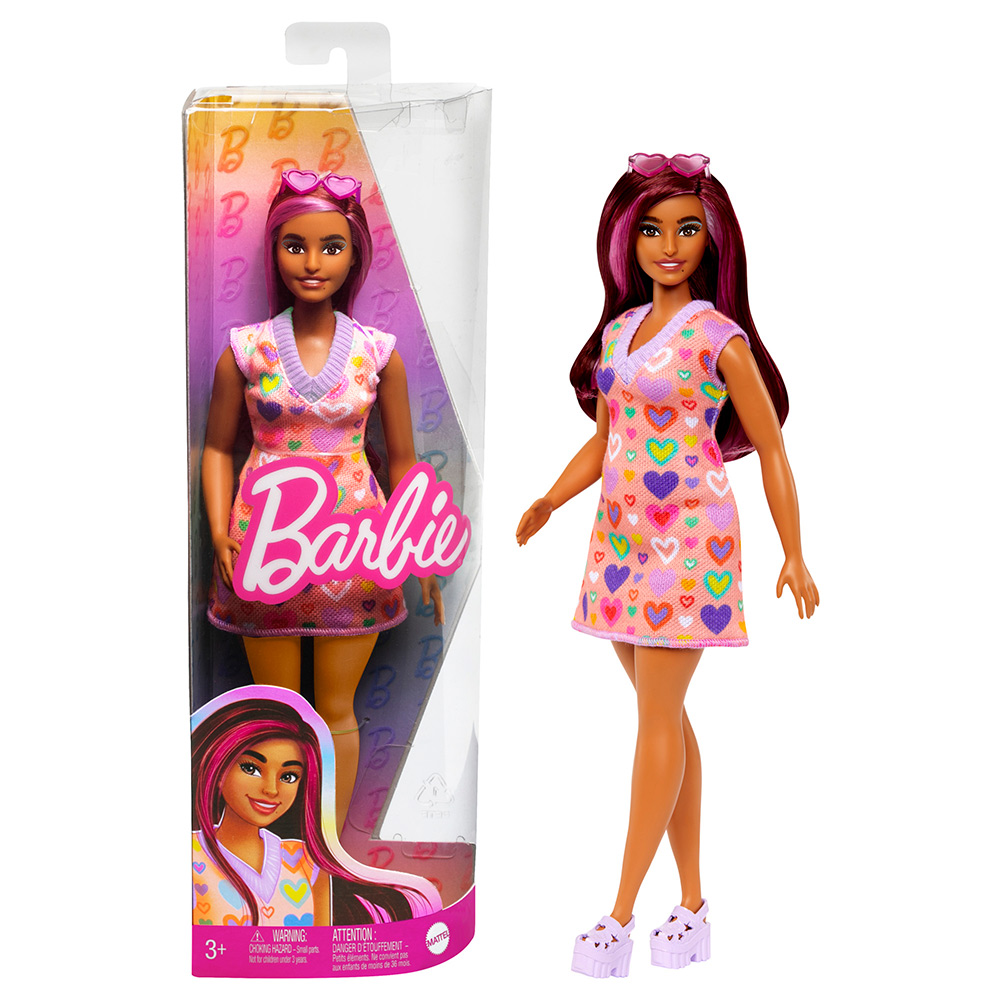 Barbie Fashionista | Barbiedukke med hjertemønster på kjolen